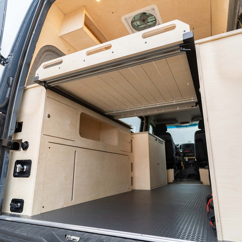 Sprinter Van Bed and Wheel Well Cabinets | Camper Van Conversion Kit ...