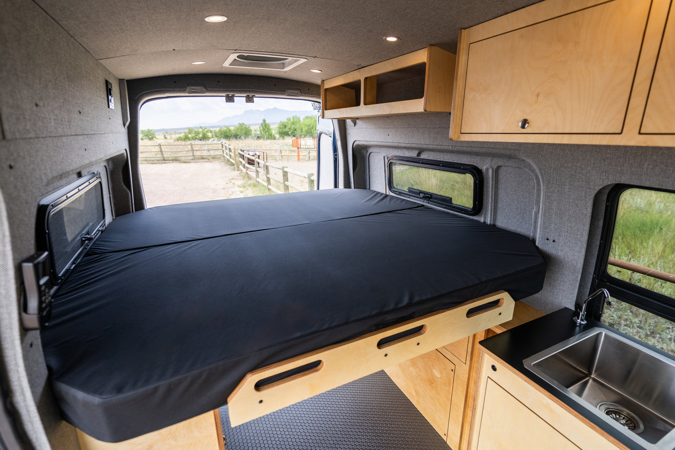 Wheel Well Cabinets & Bi-Slide Bed System for Transit Vans – Timber Van ...