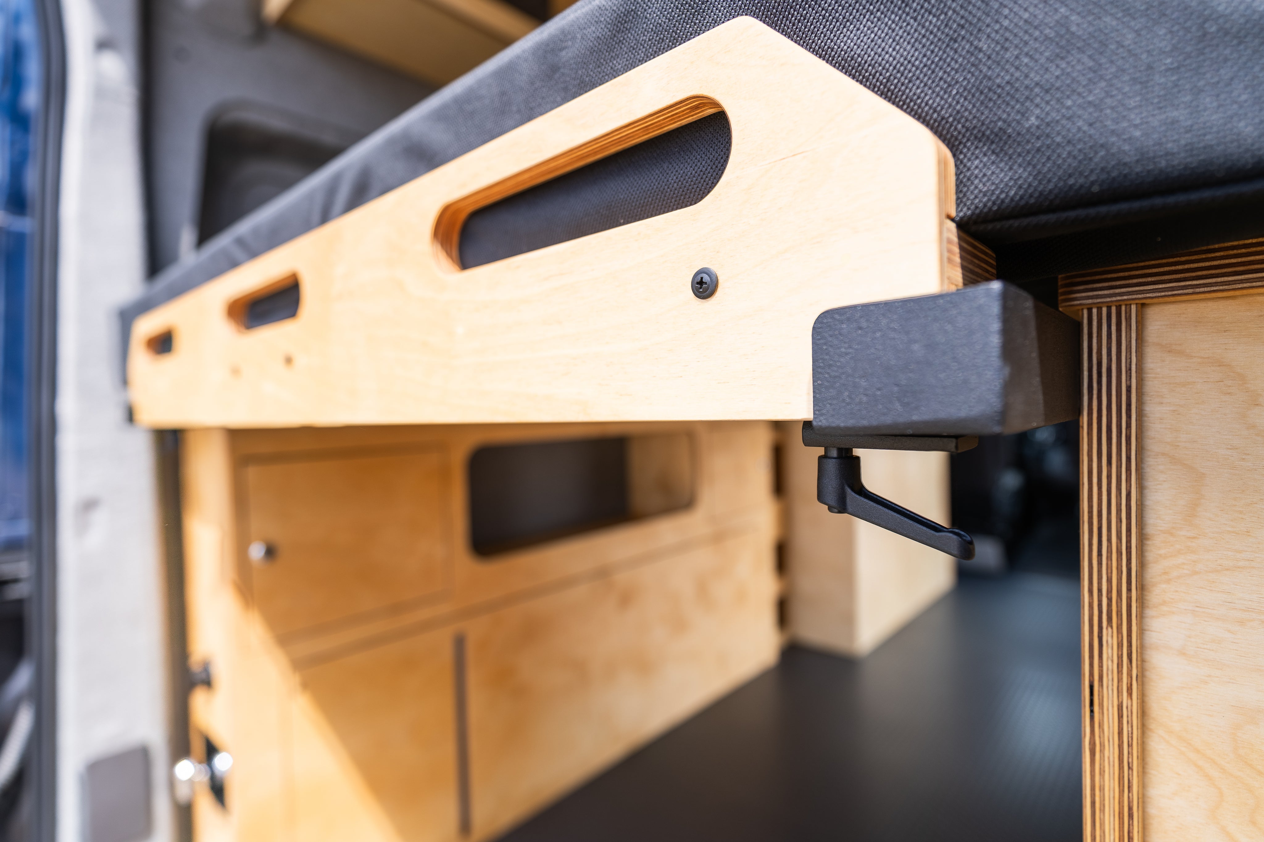 Wheel Well Cabinets & Bi-Slide Bed System for Transit Vans – Timber Van ...
