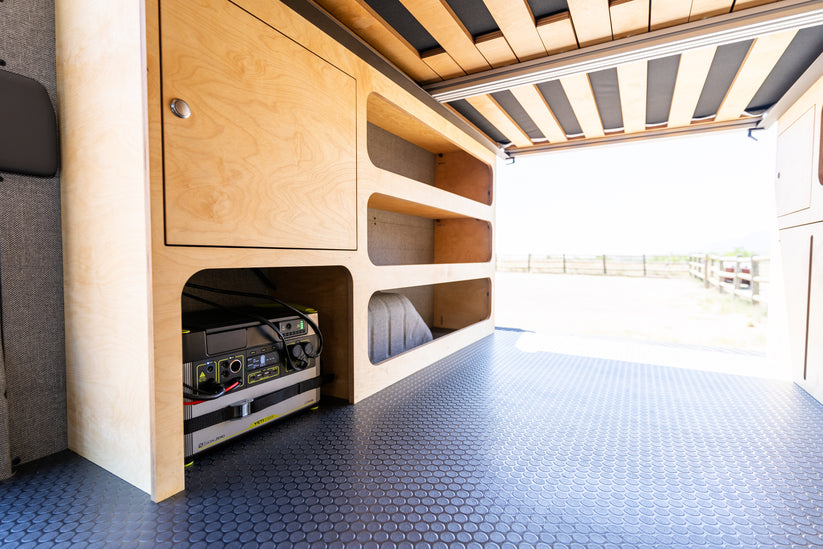 Wheel Well Cabinets & Bi-Slide Bed System for Transit Vans – Timber Van ...