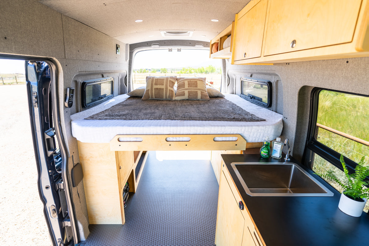 Wheel Well Cabinets & Bi-Slide Bed System for Transit Vans – Timber Van ...