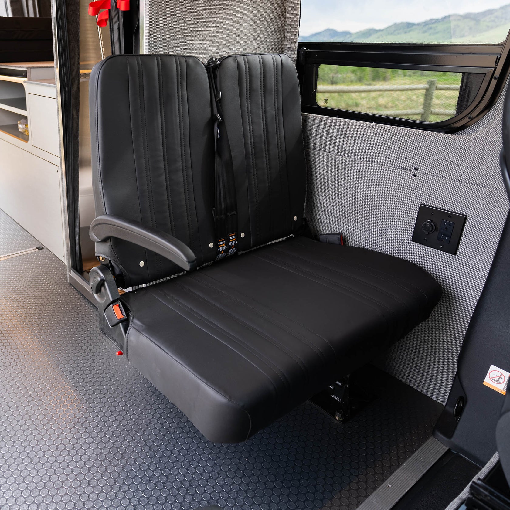 Passenger Side Double Foldaway Van Seat – 3PT Harness, Space-Saving ...