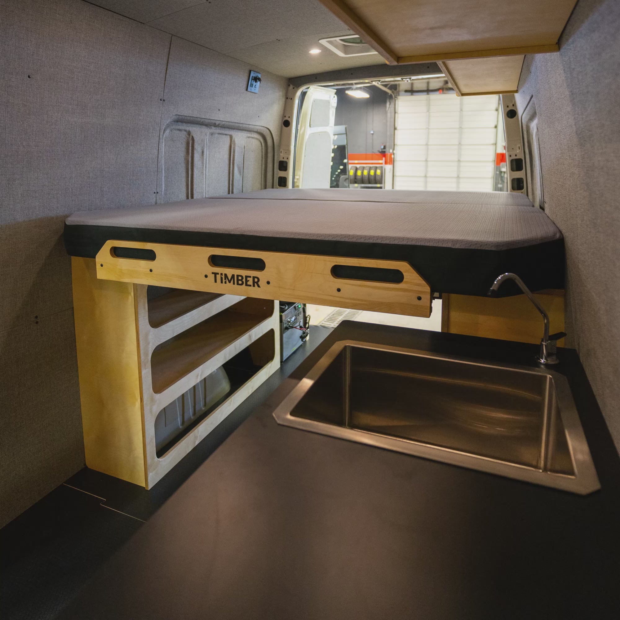 Sprinter Van Bed and Wheel Well Cabinets | Camper Van Conversion Kit ...